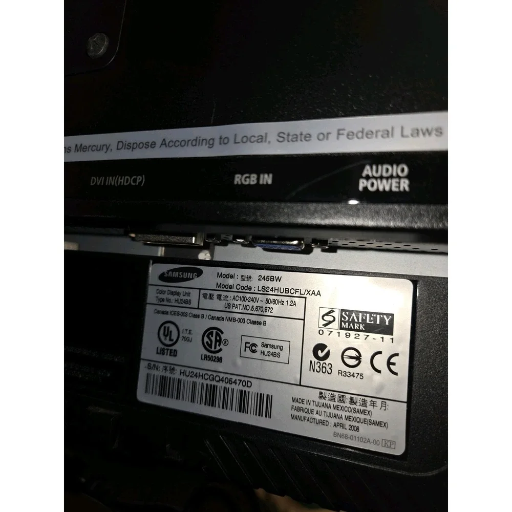 Samsung | Computers, Laptops & Parts | Samsung Syncmaster 245bw 24 Inch ...